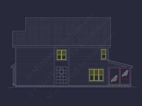 Traditional Colonial Home Plan - 4-Bed, 3-Bath, 2,800 SF