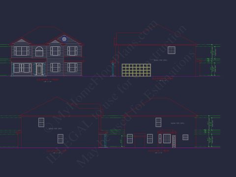 Traditional House Plan with CAD Blueprints and Detailed Designs