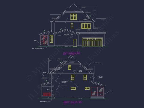 Traditional House Floor Plan with 4 Beds, Blueprint & Designs