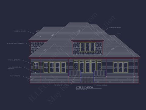 Traditional House Floor Plan with Blueprint Designs