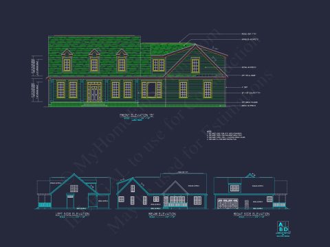 Cape Cod Home Plan - 3-Bed, 2-Bath, 2,200 SF