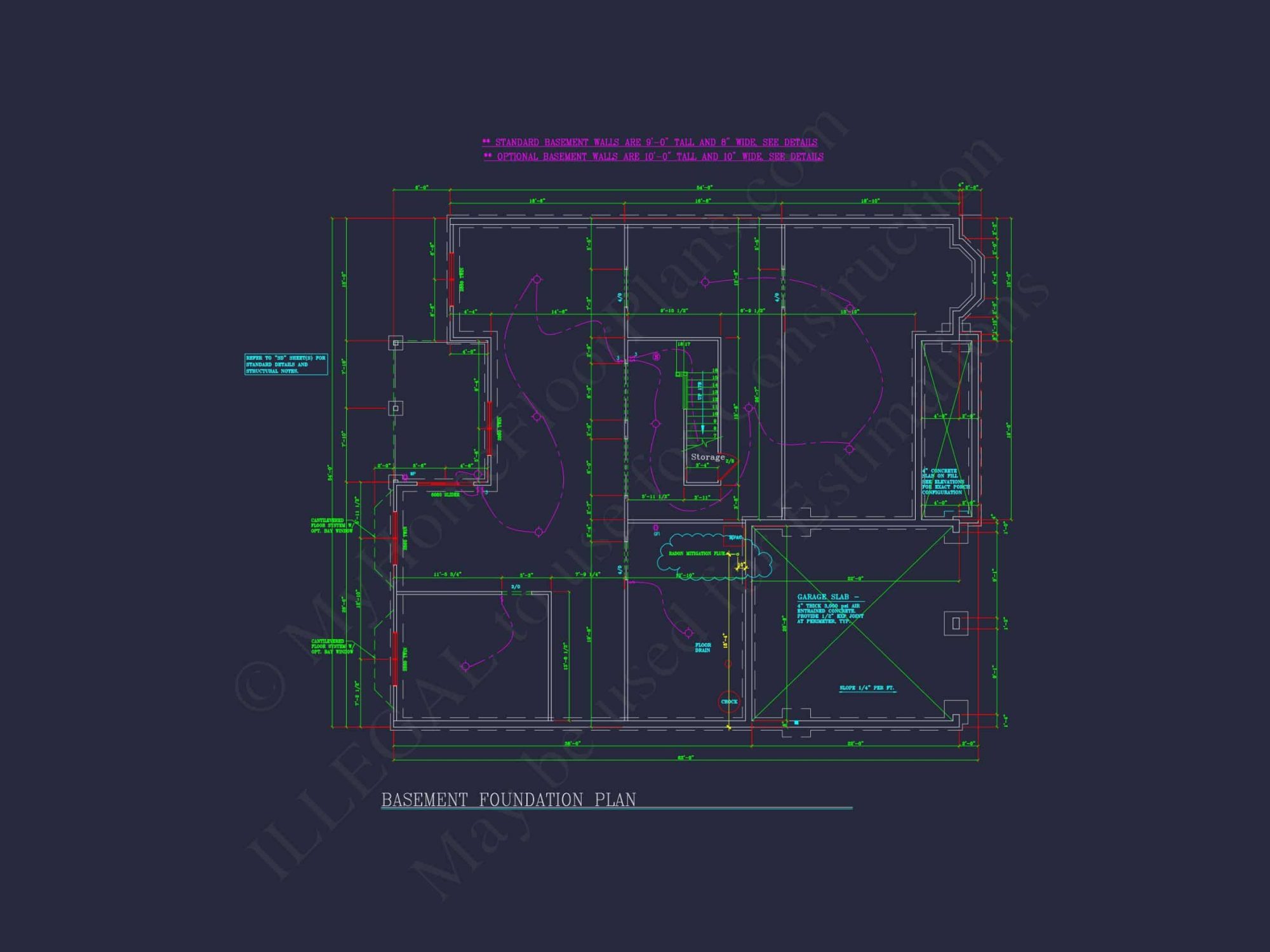 Traditional House Plan with CAD Blueprint | Spacious 54' x 54' Design