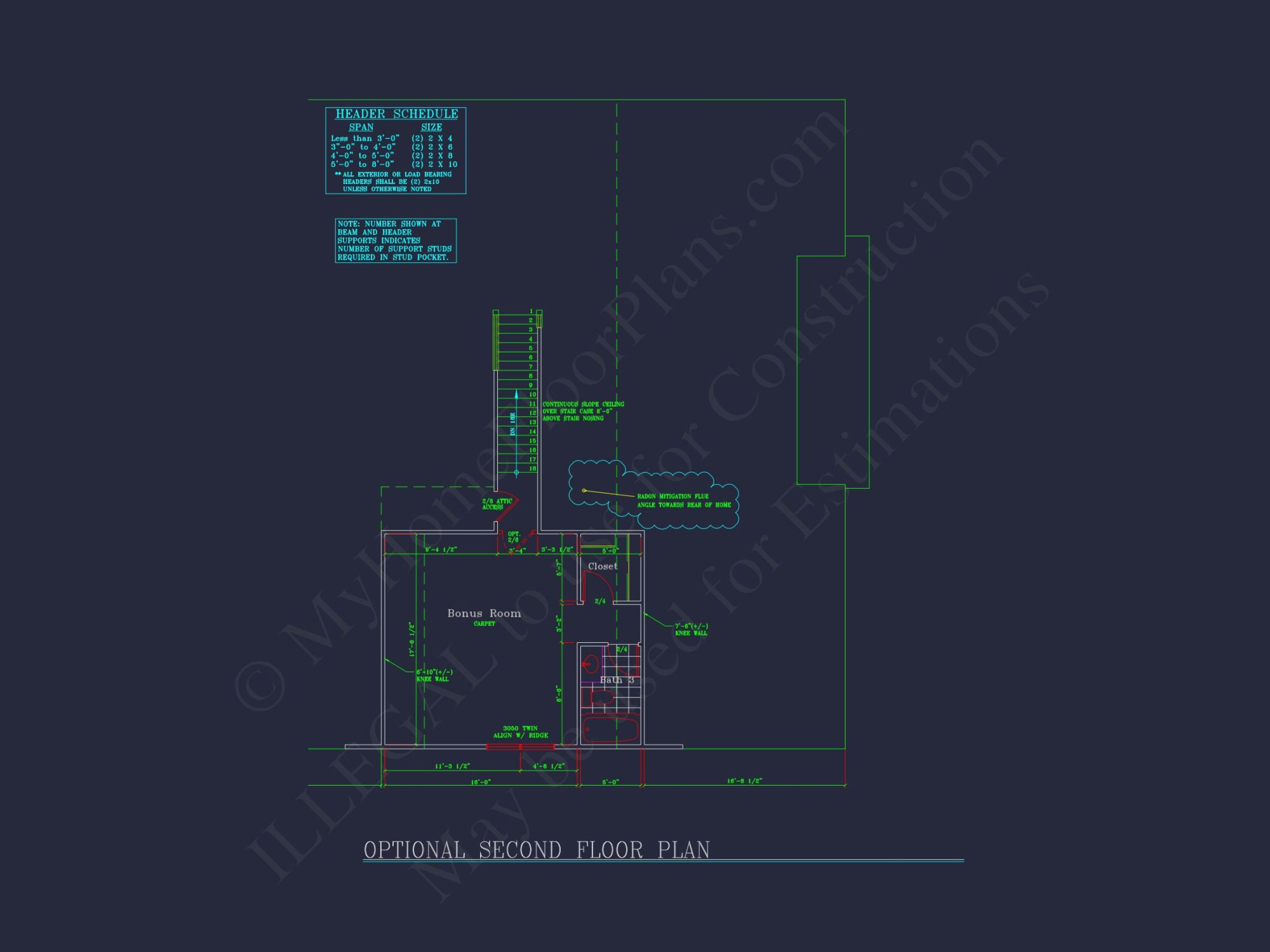 Traditional House Plan with CAD Blueprint | Spacious 54' x 54' Design