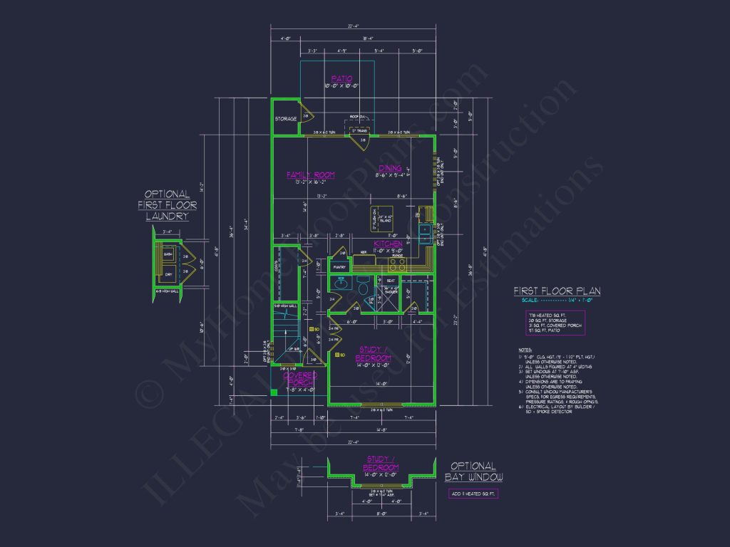 Craftsman House Plan with 2-Story Design and CAD Blueprint