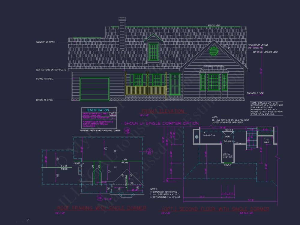 Cape Cod Home Plan - 3-Bed, 2-Bath, 1,850 SF