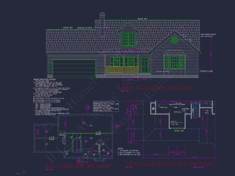 Cape Cod Home Plan - 3-Bed, 2-Bath, 1,850 SF