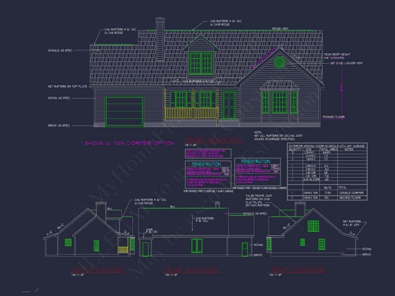 Cape Cod Home Plan - 3-Bed, 2-Bath, 1,850 SF