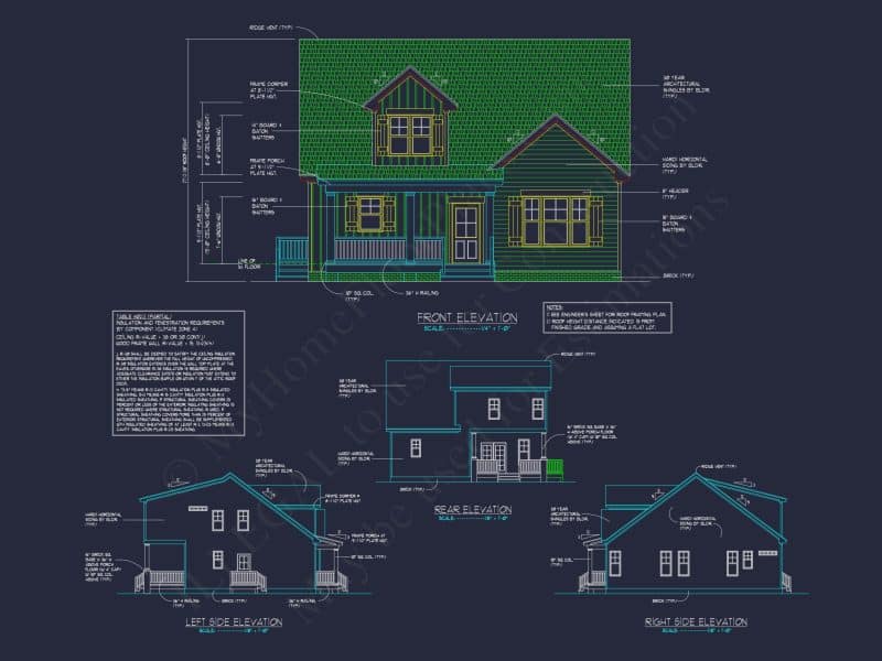 Cape Cod Home Plan - 3-Bed, 2-Bath, 1,450 SF