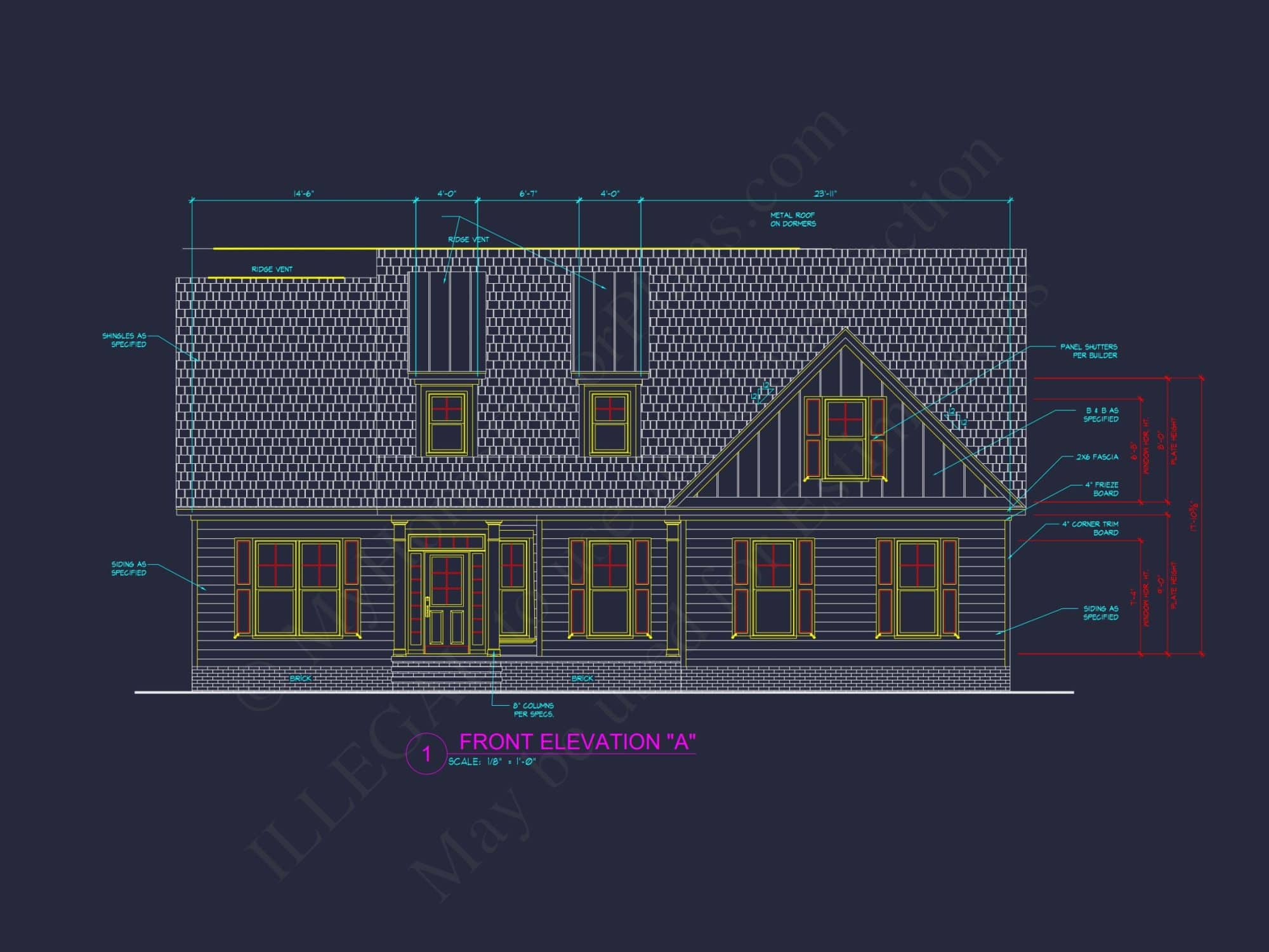 Traditional Farmhouse Plan - 3-Bed, 2.5-Bath, 2,400 SF