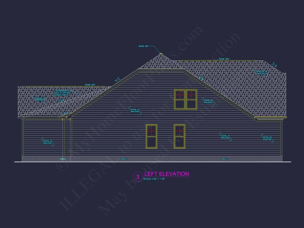Dutch Colonial Home Plan - 3-Bed, 2.5-Bath, 2,350 SF