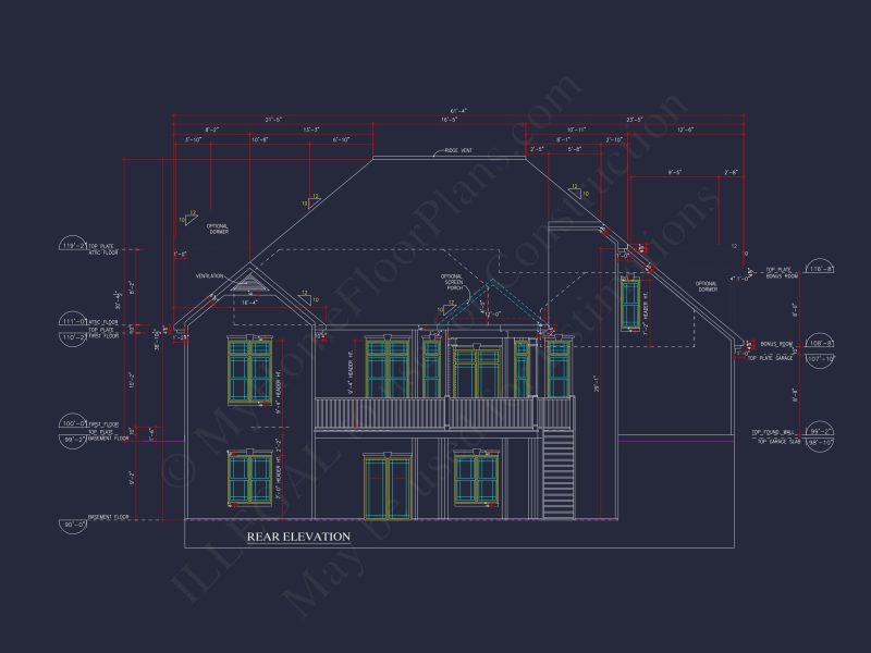 Traditional Home Plan - 4-Bed, 3-Bath, 2,650 SF