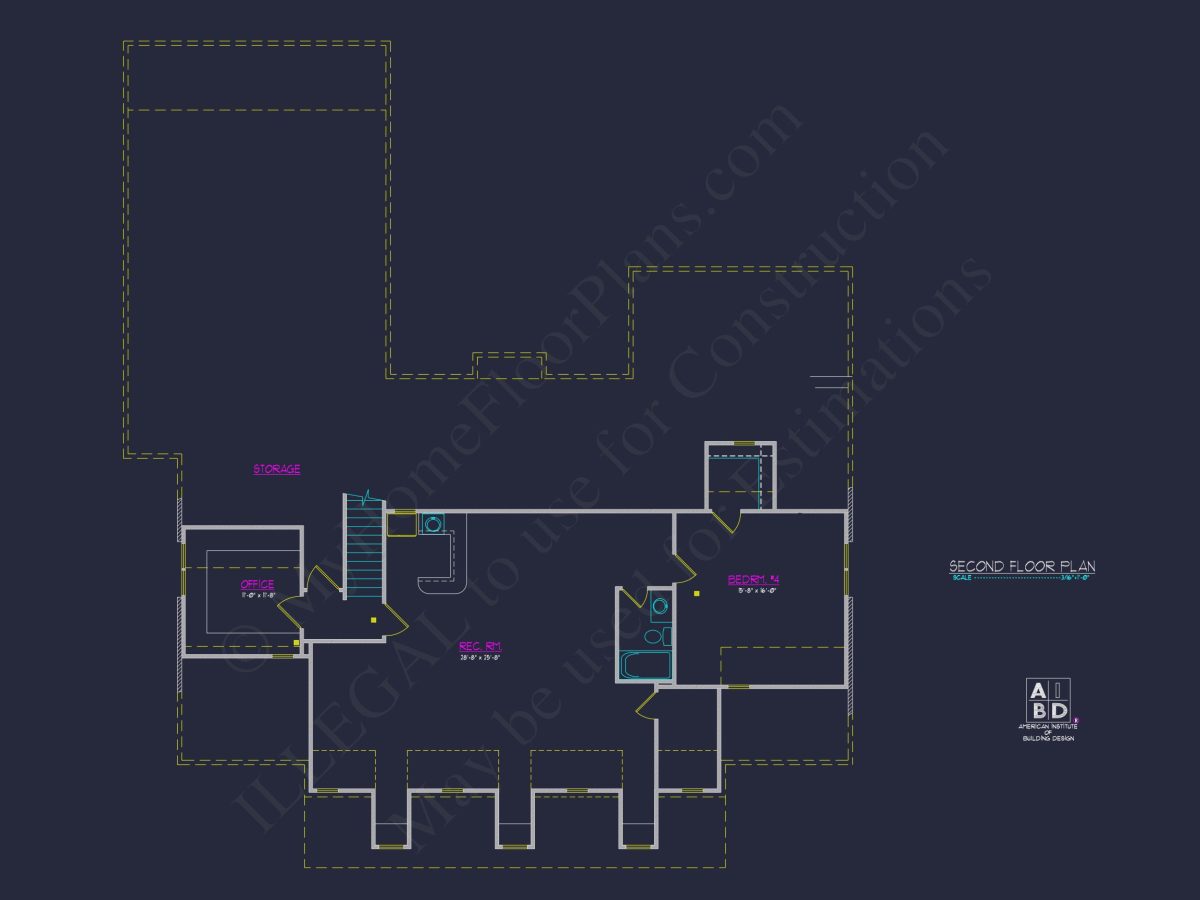 Colonial Home Plan - 4-Bed, 2.5-Bath, 2,551 SF