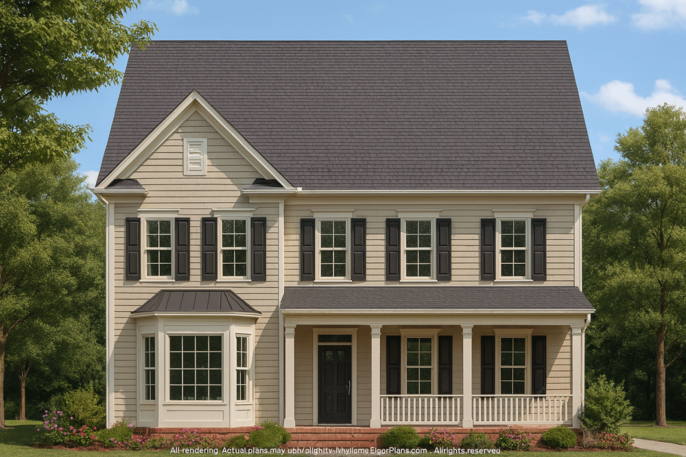Colonial Far1$1House$2Floor Plan with CAD and Blueprint Designs