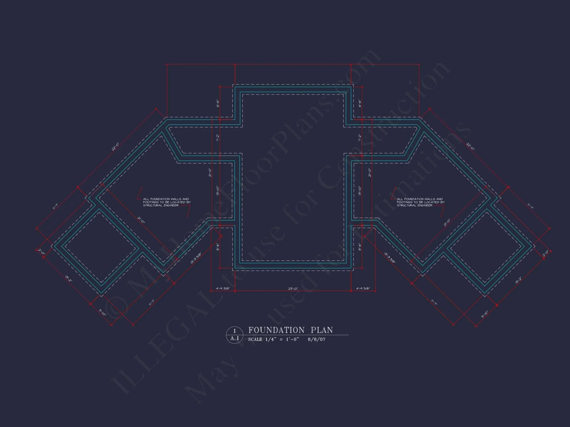 94' Wide Clu1$1House$2Floor Plan - Architectural CAD Blueprints