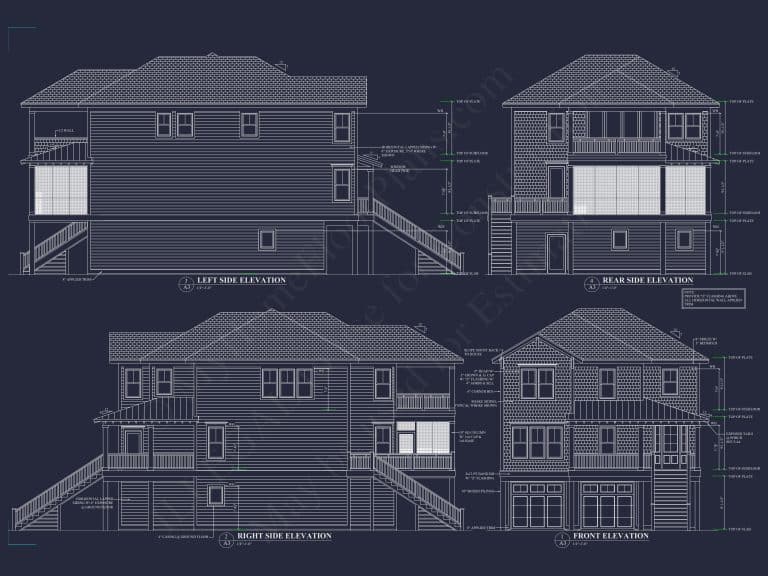 Coastal Home Plan - 4-Bed, 3-Bath, 2,665 SF
