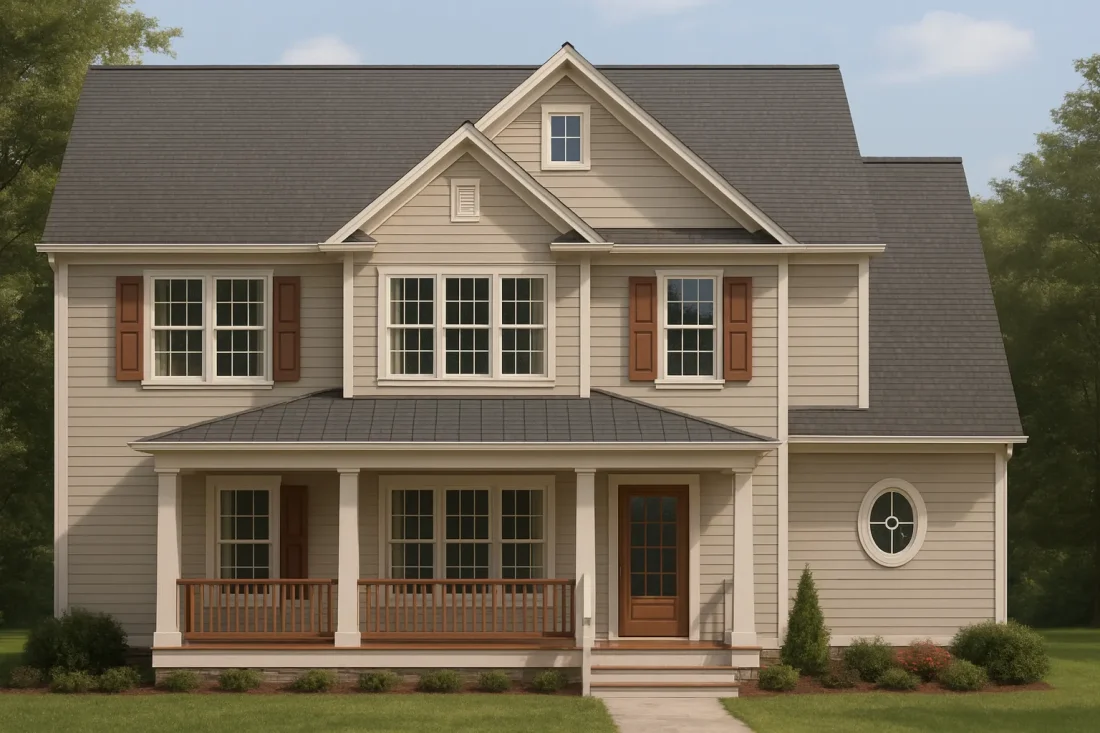 Traditional Colonial Home Plan - 4-Bed, 3-Bath, 2,400 SF