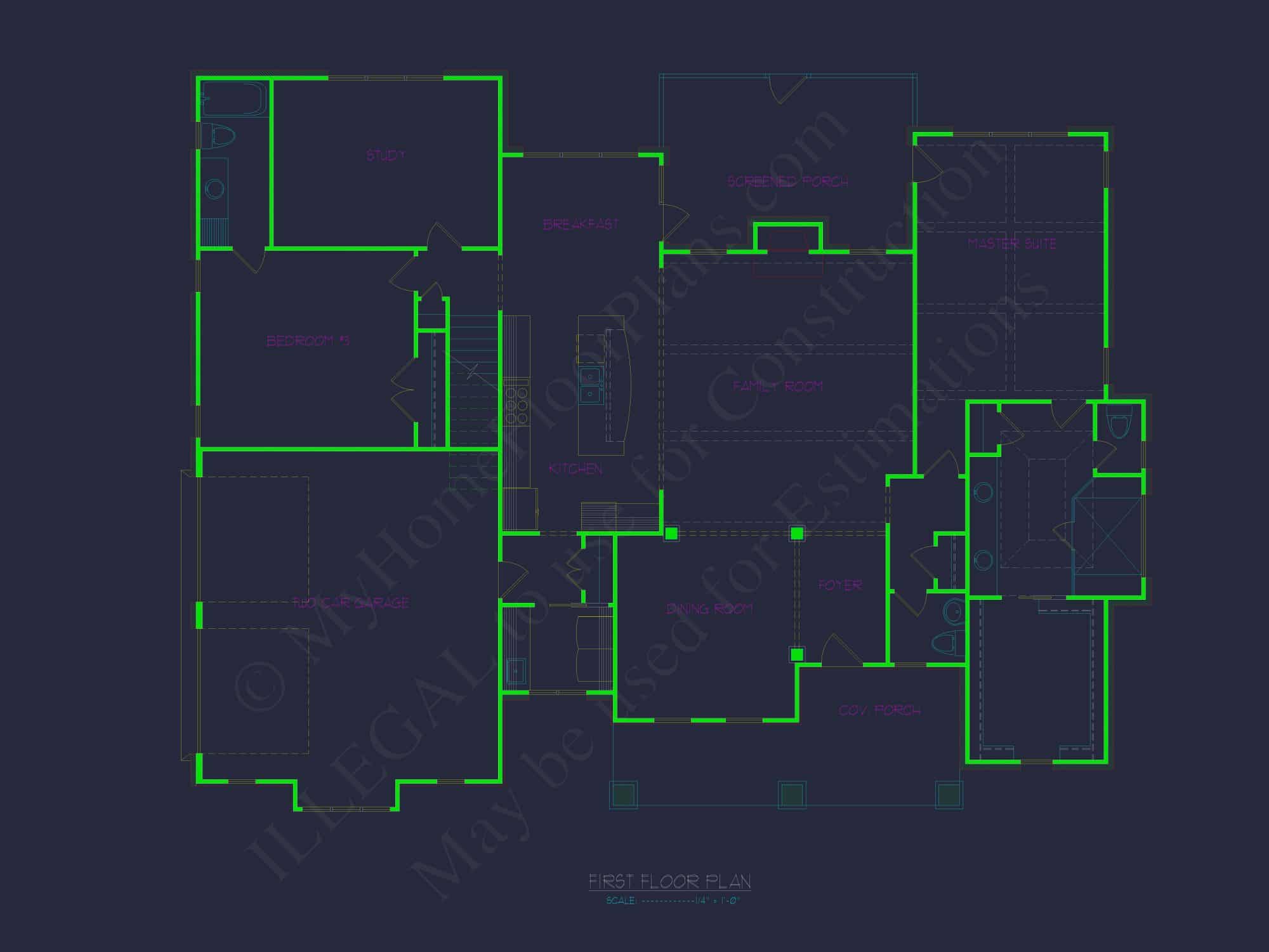 Stunning House Plan with Floor Blueprint & CAD Designs