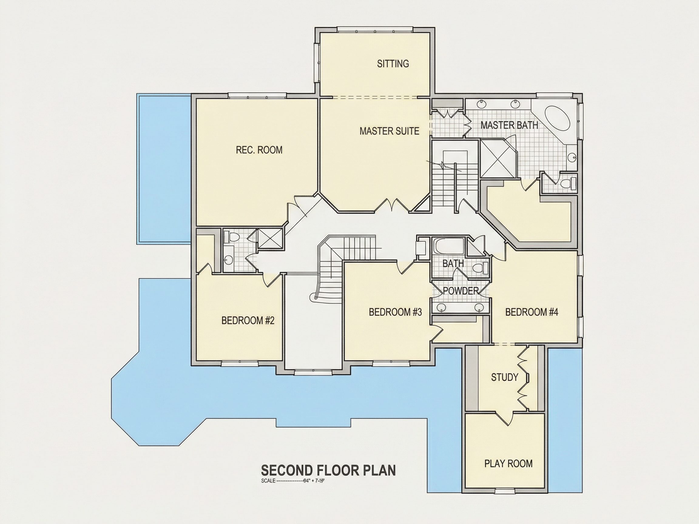 Traditional Colonial House Plan - 5-Bed, 5-Bath, 5,844 SF